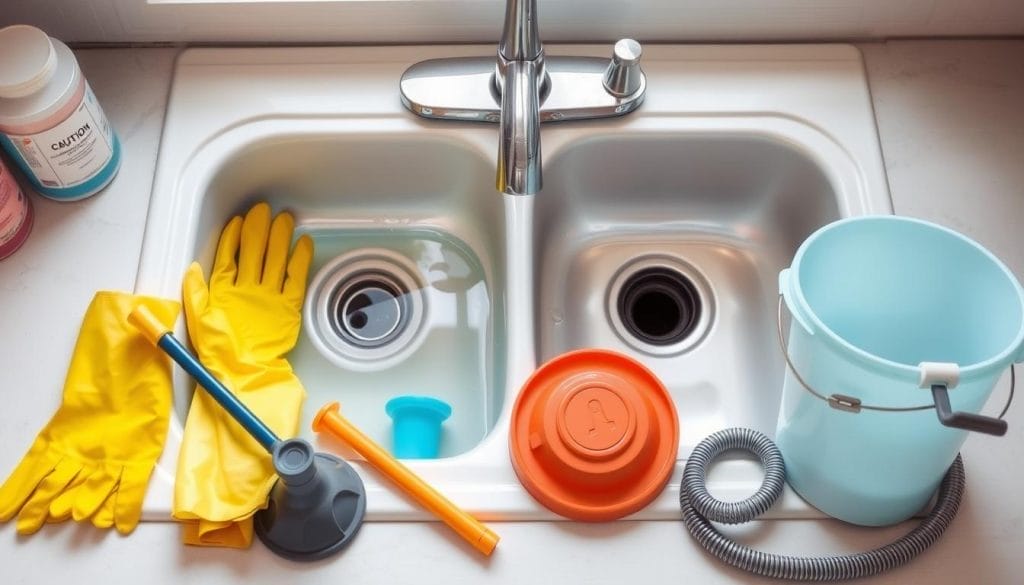 How To Unclog A Double Kitchen Sink With Standing Water Easily